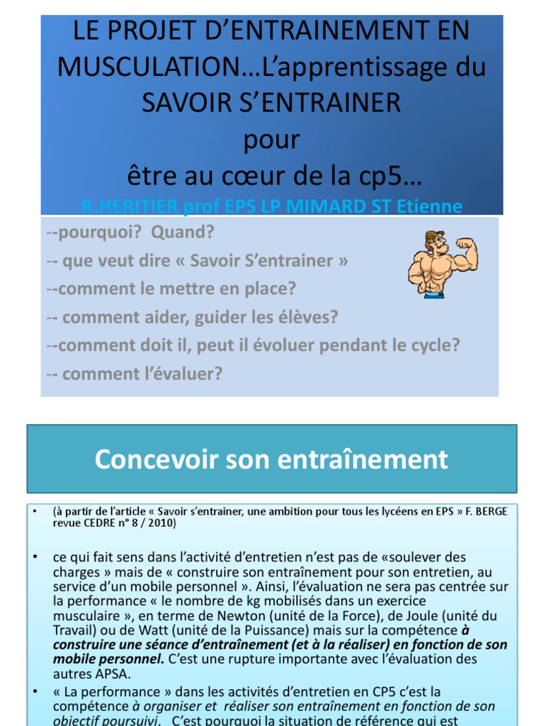 Savoir s'entraîner en musculation | PDF | Musculation | Muscle squelettique