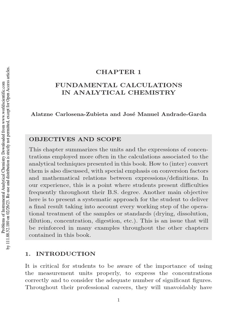 Analytical Chemistry Numericals Solutions | PDF | Mole (Unit) | Parts Per Notation