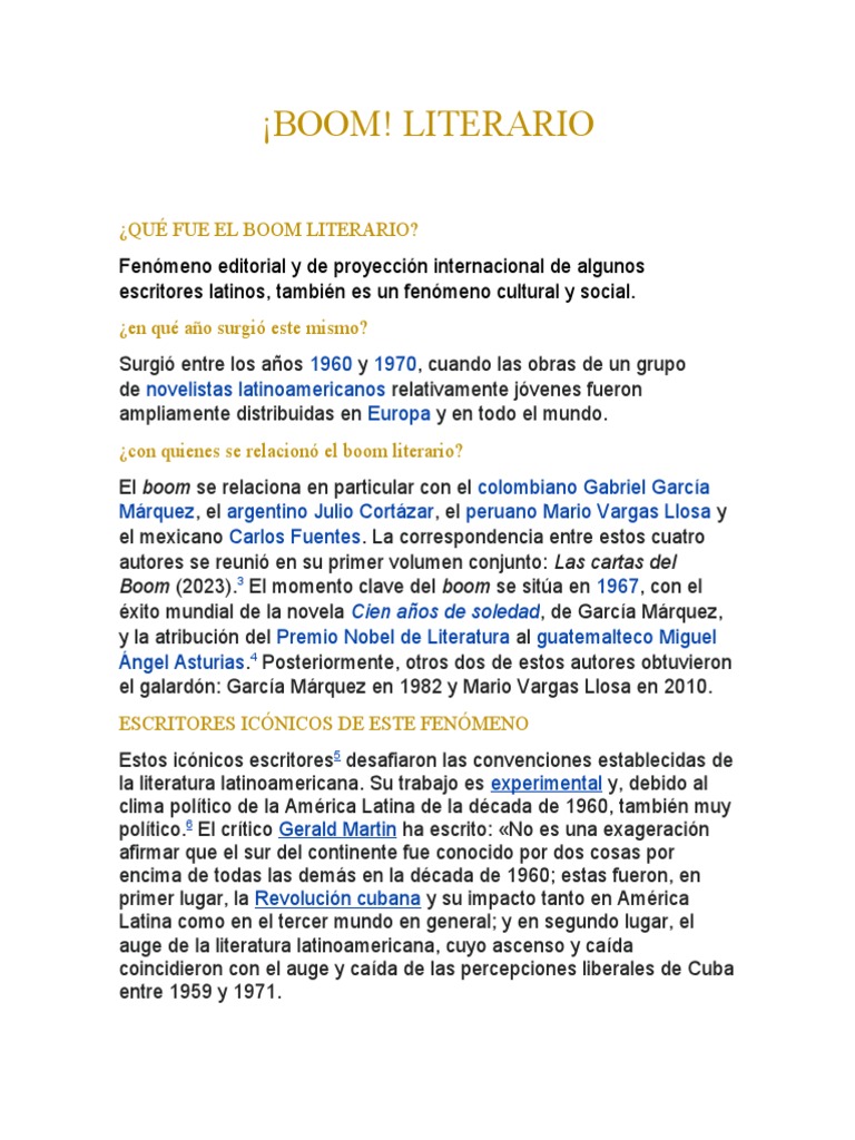 Boom Literario | PDF | Gabriel García Márquez