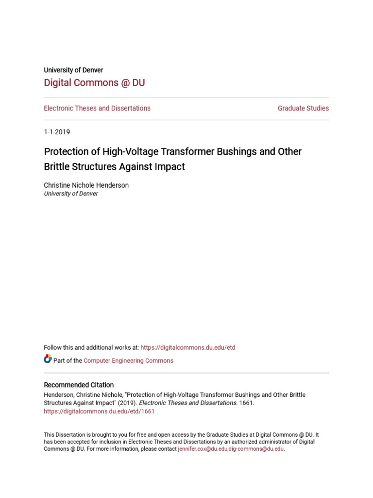 Protection of High-Voltage Transformer Bushings and Other Brittle PDF | Download Free PDF ...