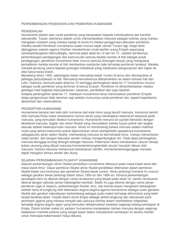 Esei Sej Humanisme | PDF