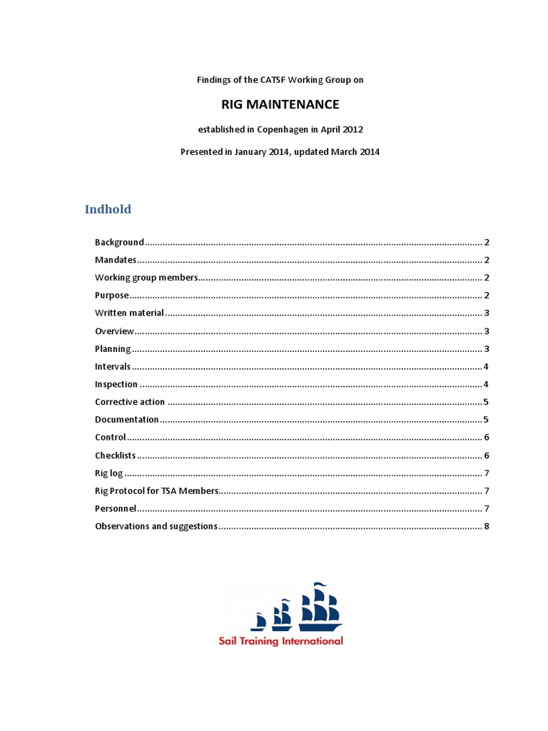 RIG Maintenance 20140320 | Download Free PDF | Ships