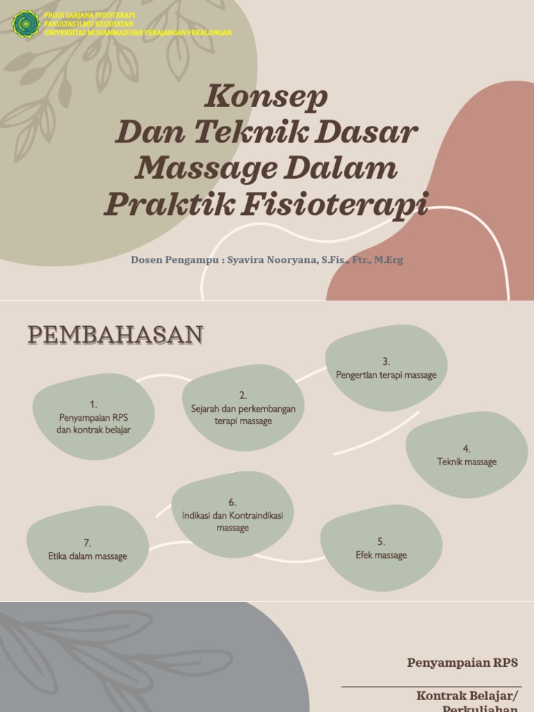Konsep Dan Teknik Dasar Massage Dalam Praktik Fisioterapi | PDF