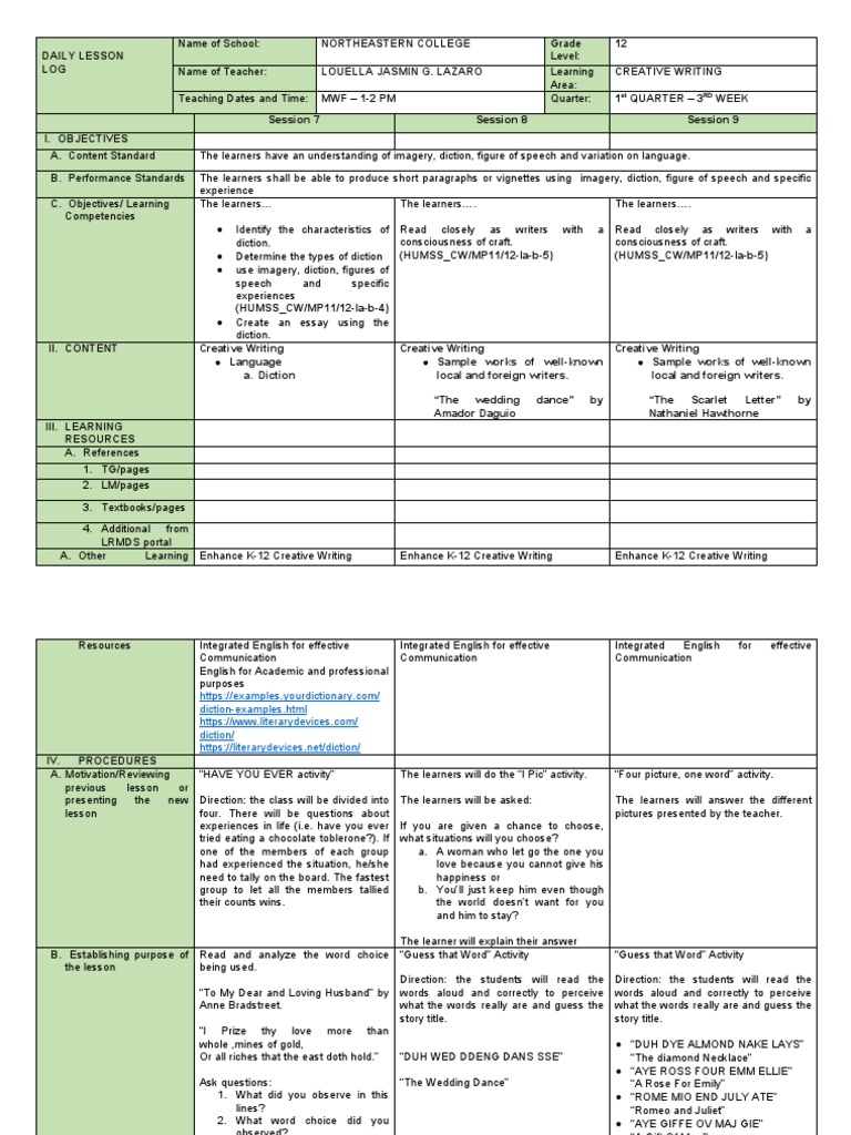 Creative Writing - Lesson 3 | Download Free PDF | Learning | Cognition