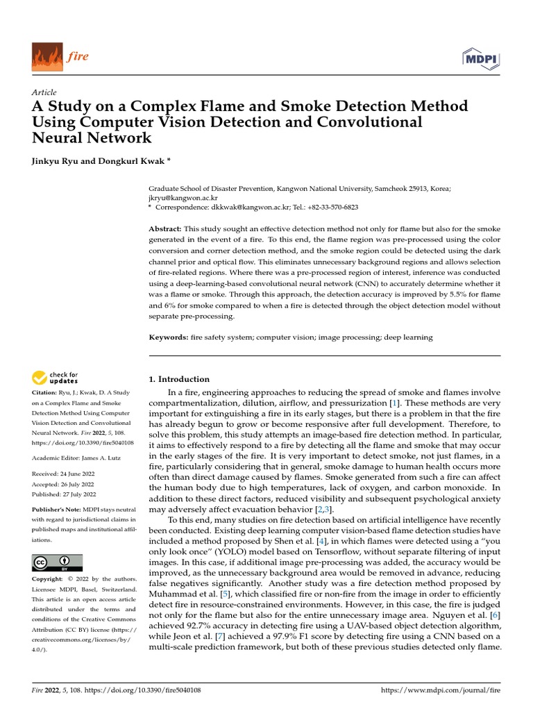 A Study On A Complex Flame and Smoke Detection Method Using Computer ...