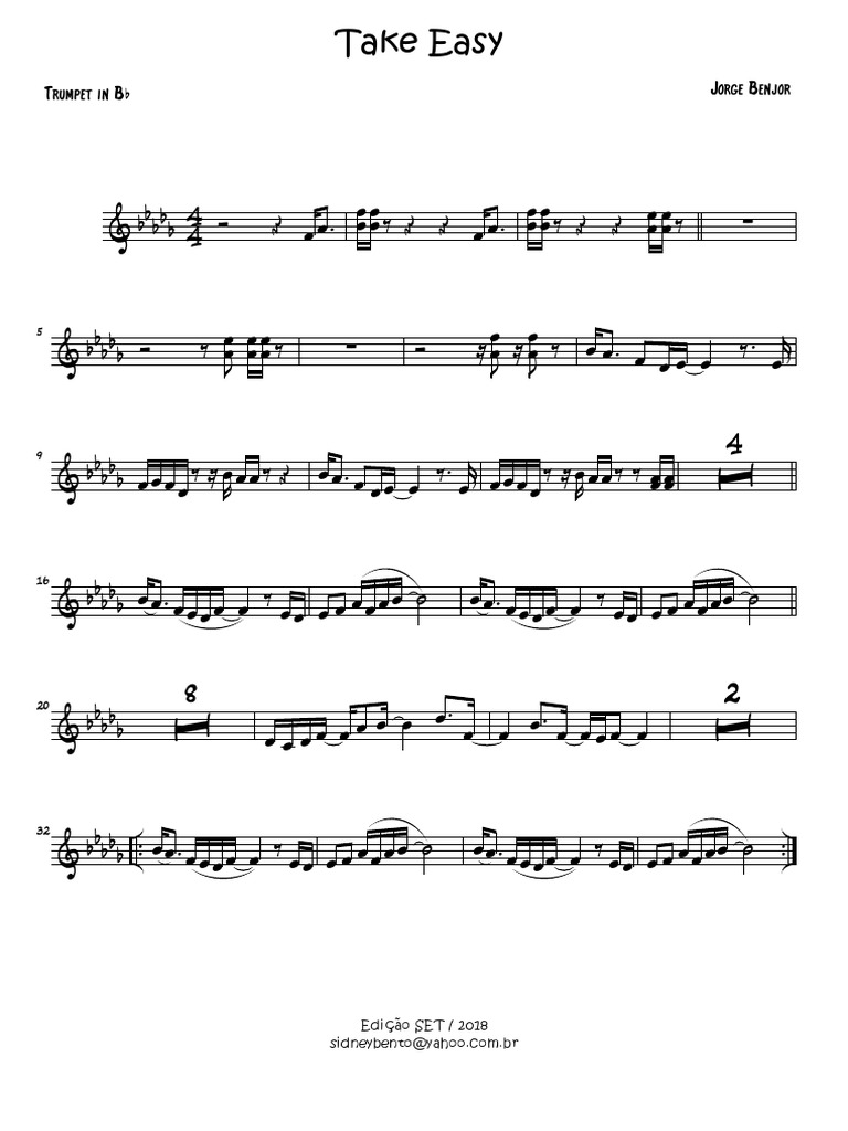 TAKE EASY - Trumpet in BB PDF | PDF