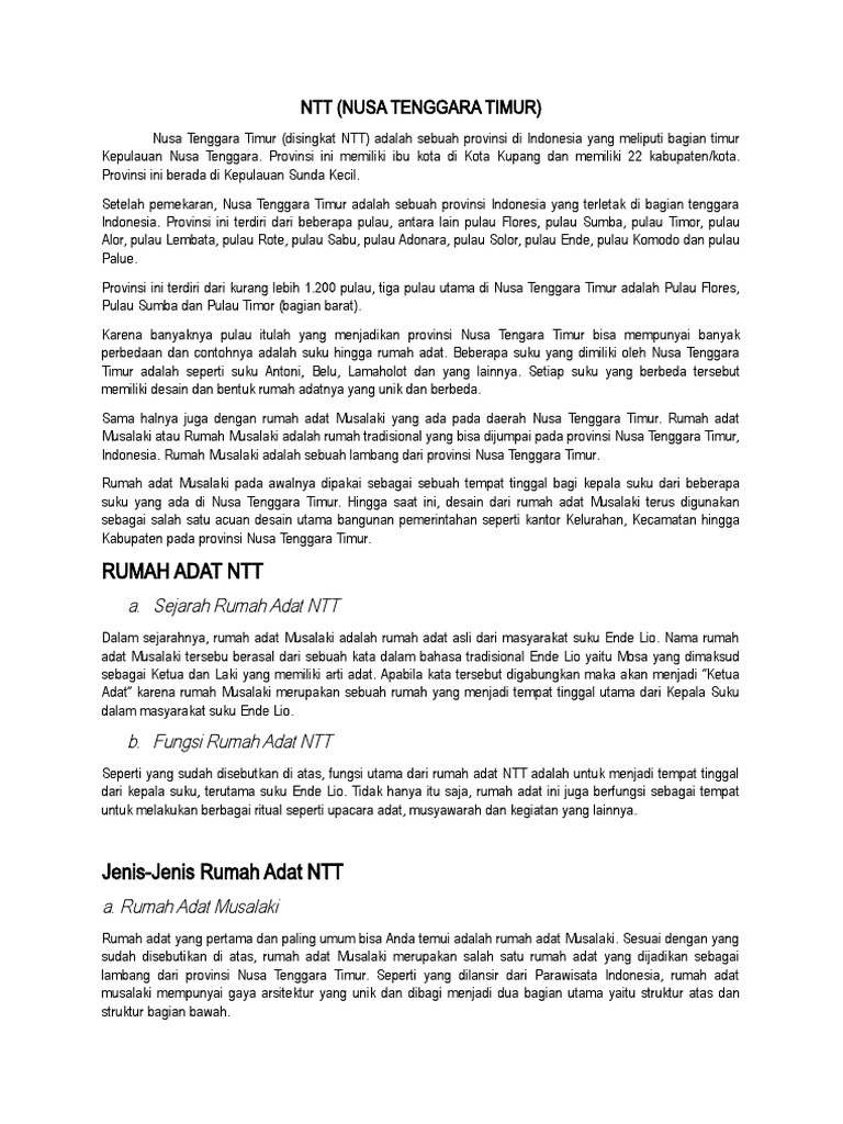 Kebudayaan NTT | PDF