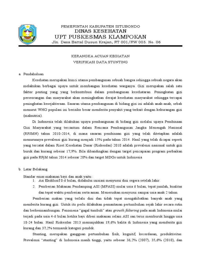 Kak Verifikasi Data Stunting | PDF