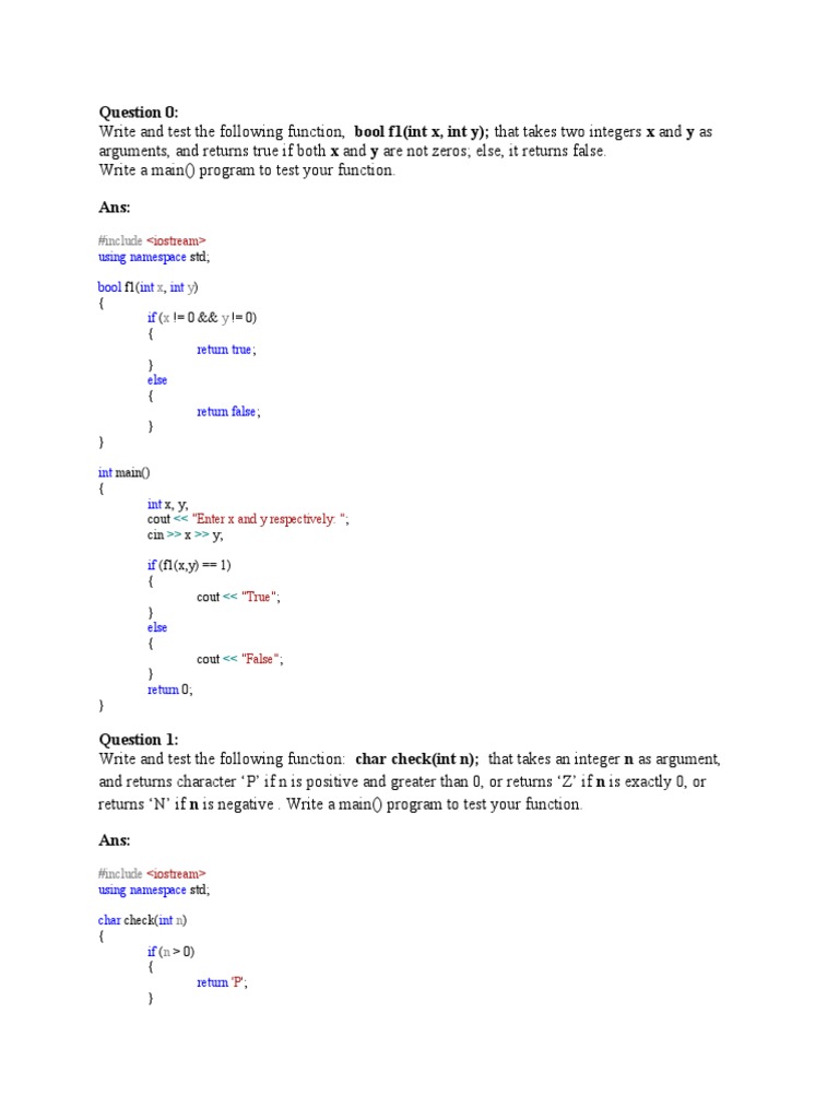 Practice Questions | PDF | Namespace | Arithmetic