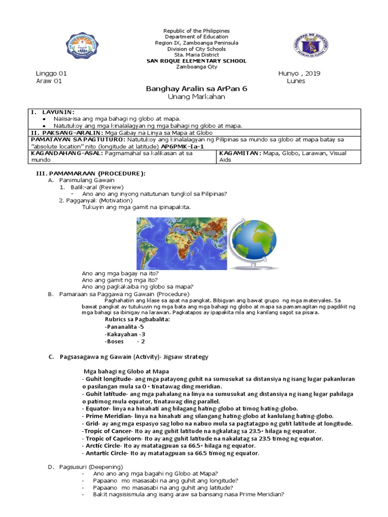 Araling Panlipunan 6 Week 1 Day 1 | PDF