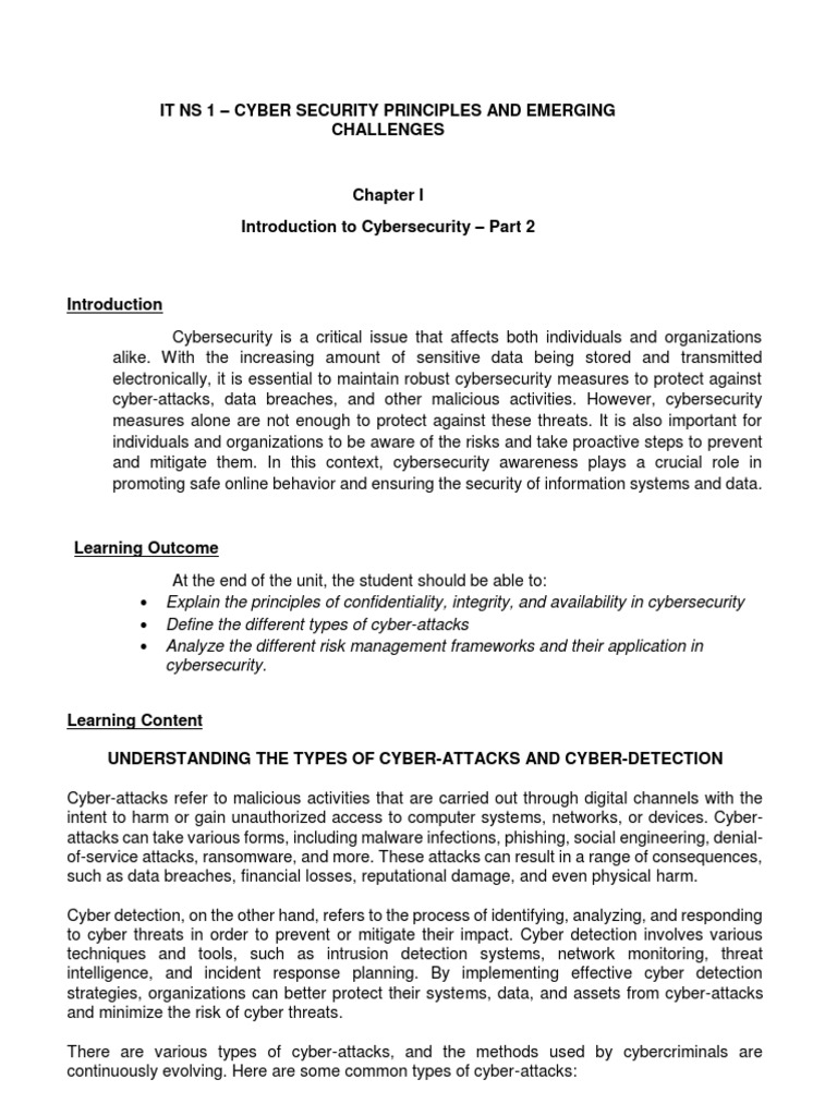 IT NS 1 - Chapter 1b Types of Attacks and Detection | PDF | Computer Security | Security