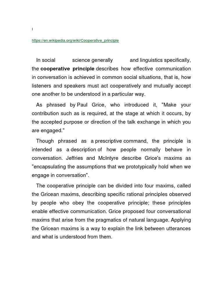 Cooperative Principle Pdf