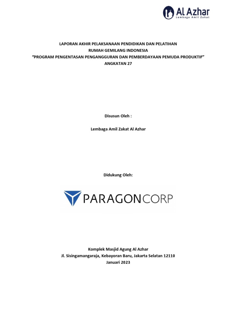 Laporan Akhir Pelaksanaan Diklat Rgi 27 Sinergi Paragon 2022 | PDF ... Laporan Akhir Pelaksanaan Diklat Rgi 27 Sinergi Paragon 2022 | PDF ...