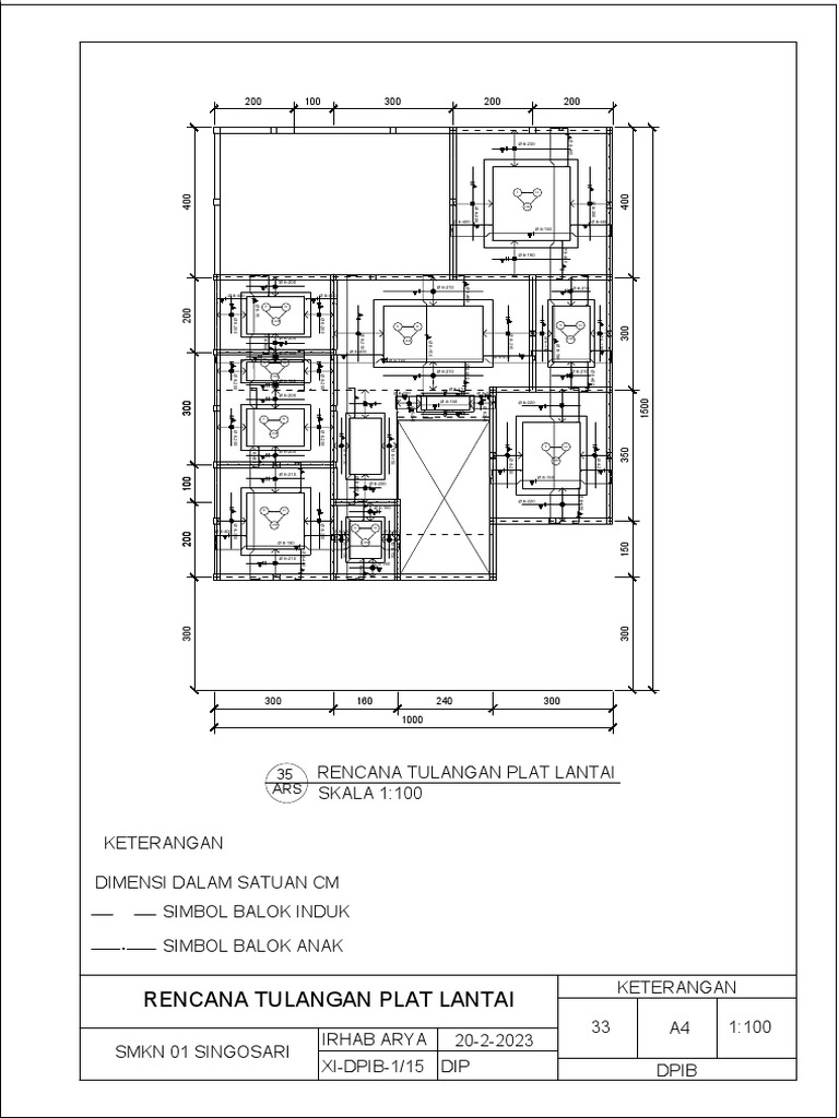 15 - Xi Dpib 1 - Irhab Arya Widanto Nugraha - Rencana Plat Lantai | PDF