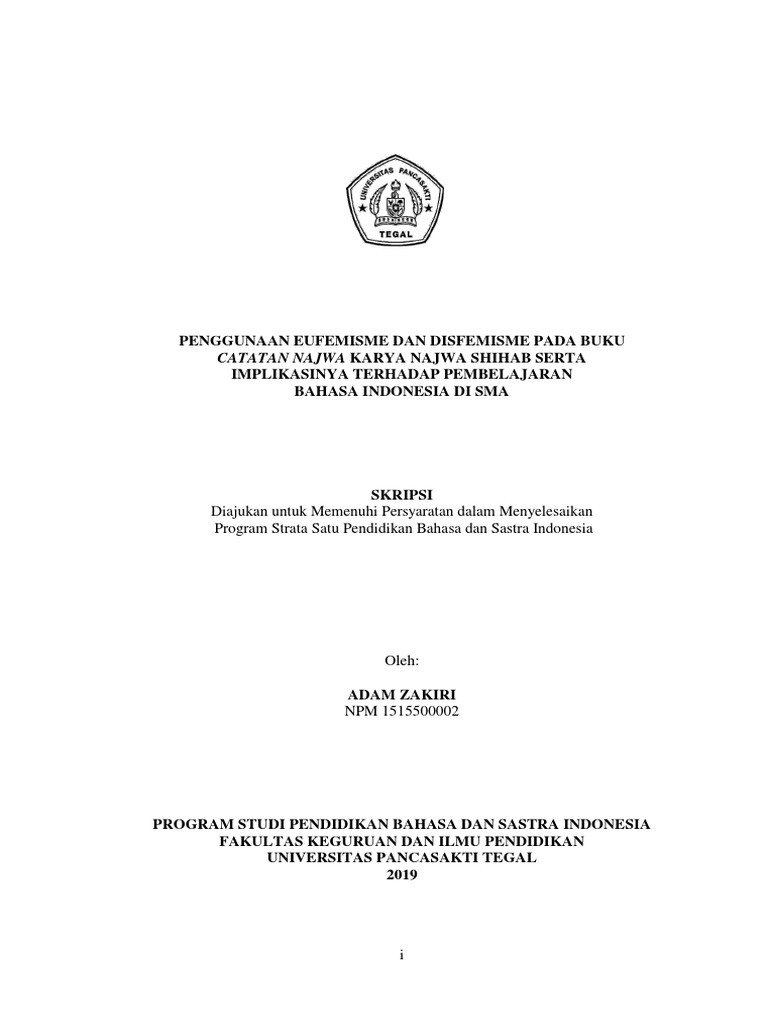 Eufemisme Dan Disfemisme Pada Buku Catatan Najwa PDF | PDF
