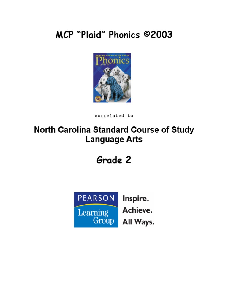 MCP "Plaid" Phonics ©2003: North Carolina Standard Course of Study Language Arts | PDF | Phonics ...