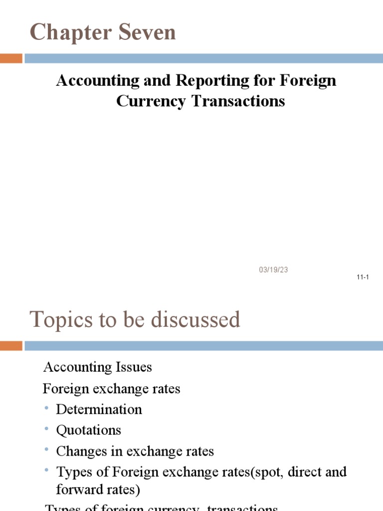 CHAPTER 7 Forign Currency | PDF | Exchange Rate | Financial Risk