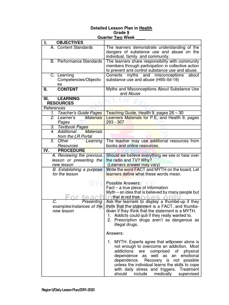 Grade 9 - Health - LC 6 PDF | PDF