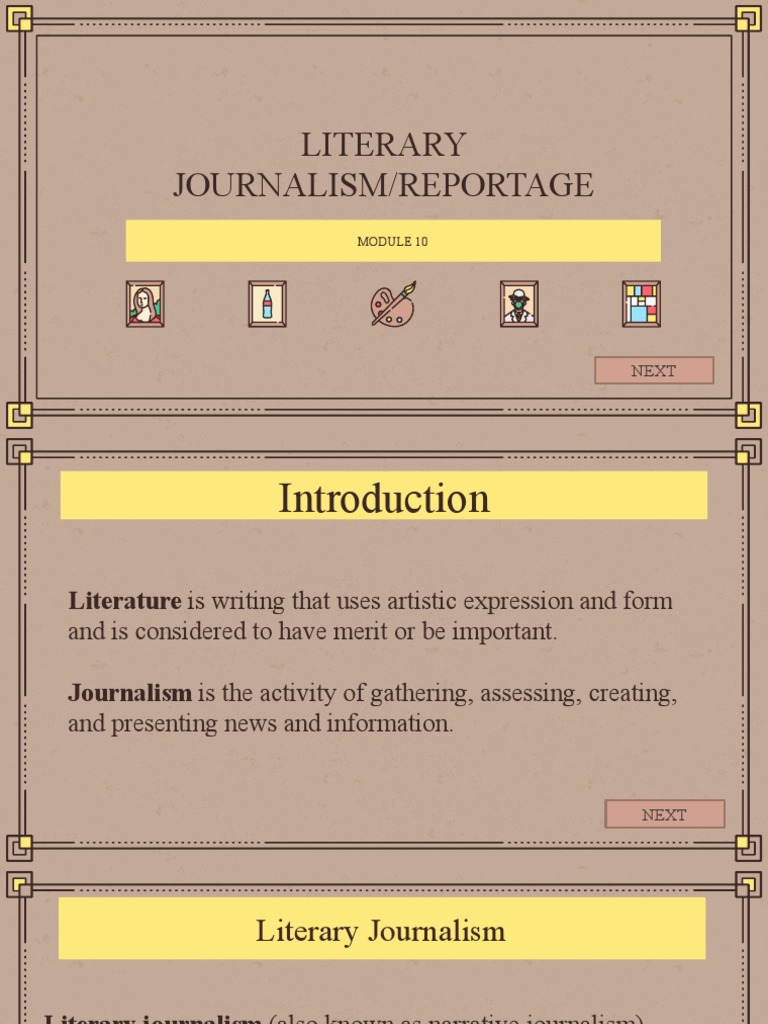 Hum Module 10 | PDF | Narration | Journalism