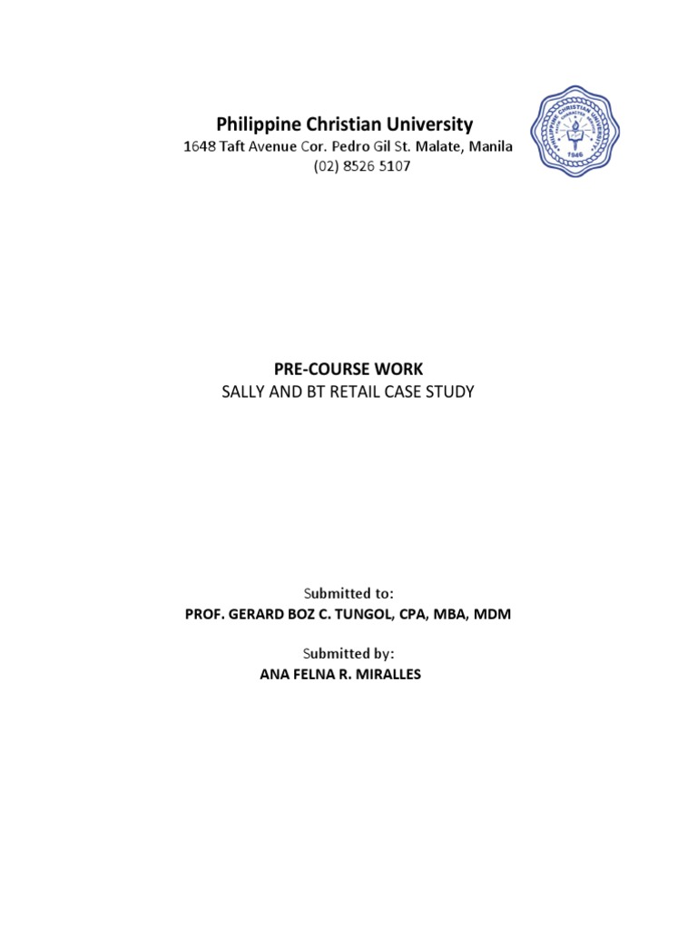 Pre-Course Work - Miralles, Ana Felna | PDF | Customer Satisfaction ...