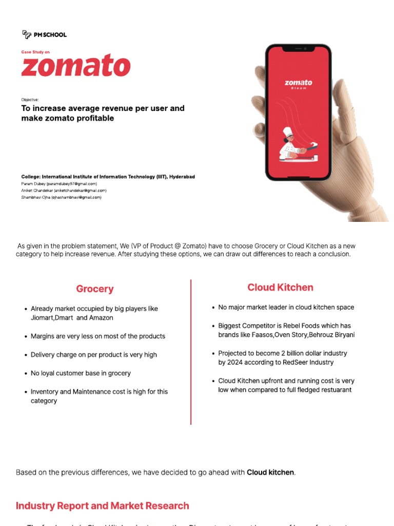 Zomato Cloud Kitchen Revenue Strategy | PDF | Subscription Business Model | Cloud Computing