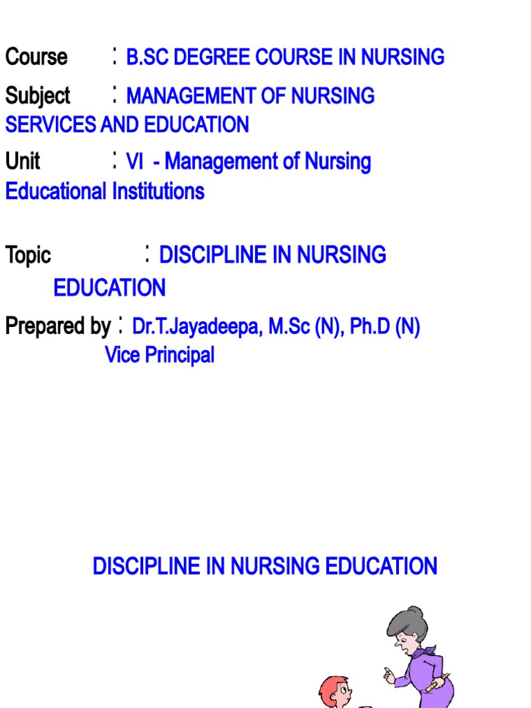 Discipline in Nursing Education Management | PDF | Disciplines | Self ...
