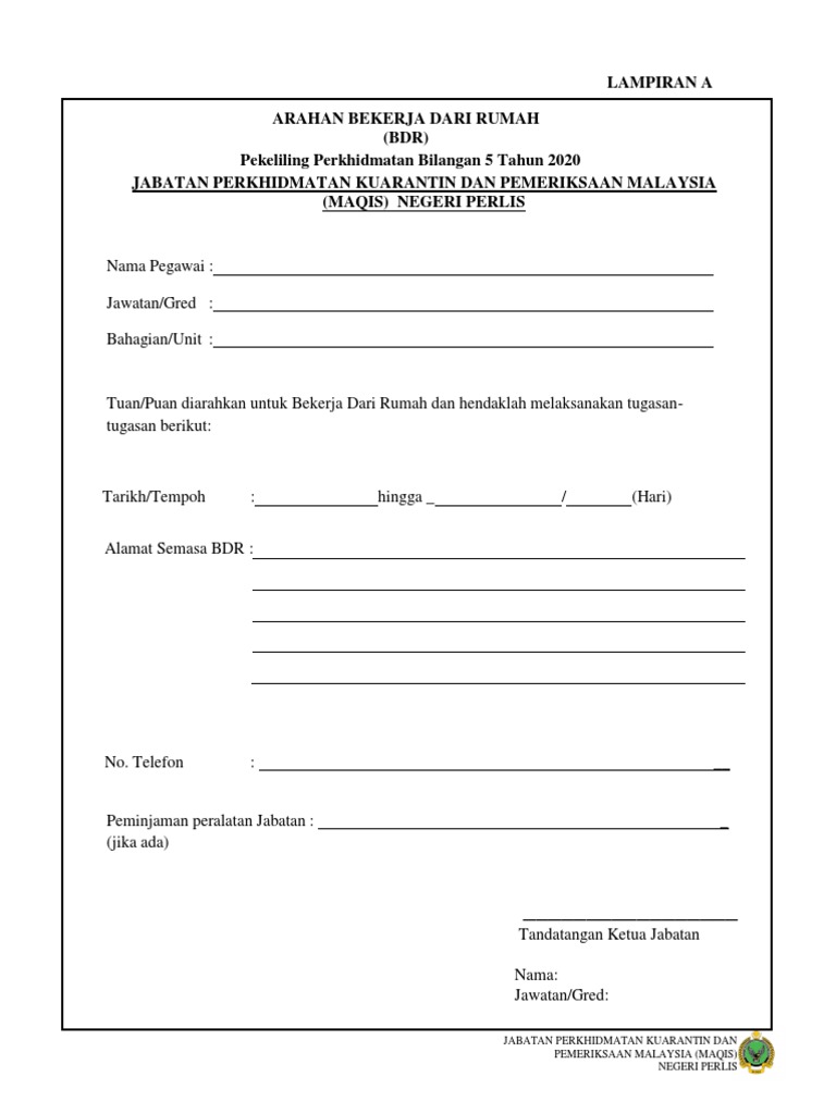 Borang BDR Maqis | PDF