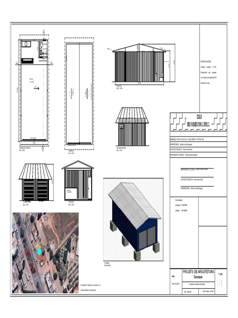 PLANTA Quiosque-Model | PDF | Engenharia Estrutural | Engenharia Civil