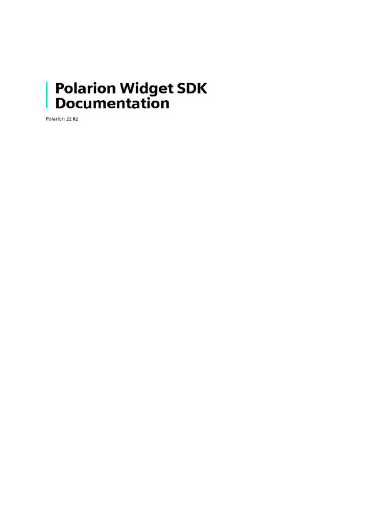 Polarion Widget SDK | PDF | License | Parameter (Computer Programming)