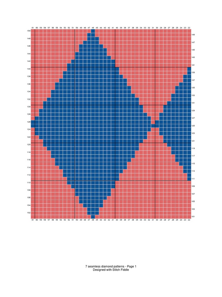 7 Seamless Diamond Patterns - Stitch Fiddle | PDF