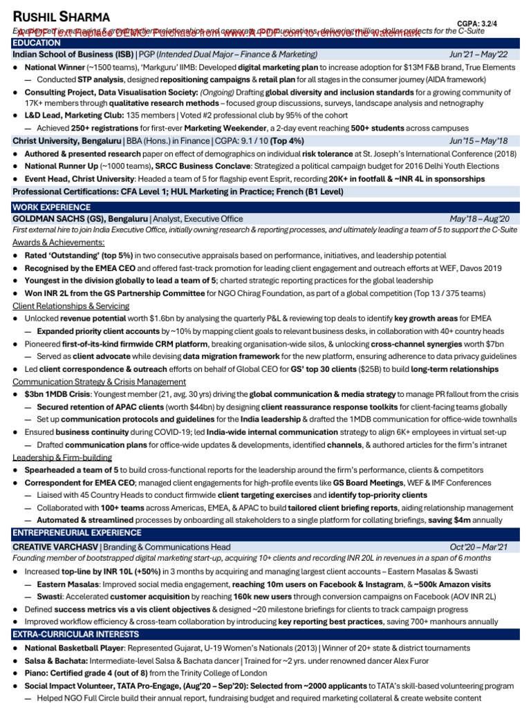 CV1 Rushil Sharma 62110459 | PDF | Business | Business Economics CV1 Rushil Sharma 62110459 | PDF | Business | Business Economics