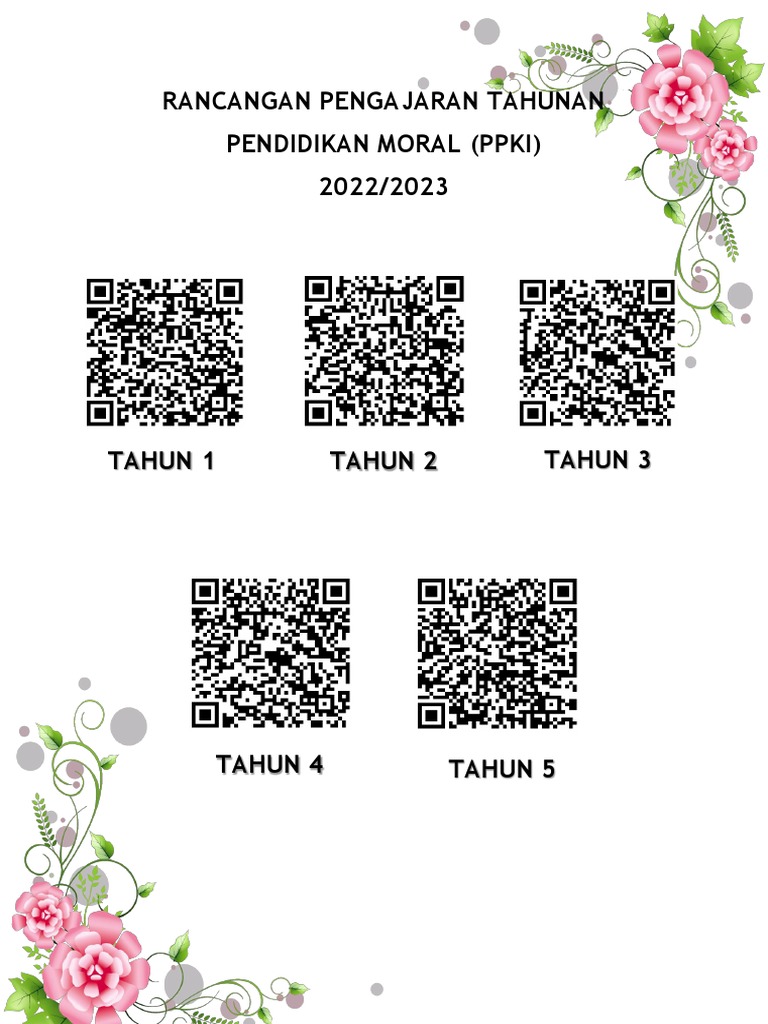QR Code RPT Moral Ppki 2022 (Tahun 1 - 5) | PDF