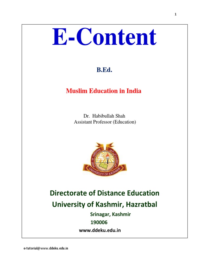 Overview of Muslim Education in India | PDF | Sharia | Quran