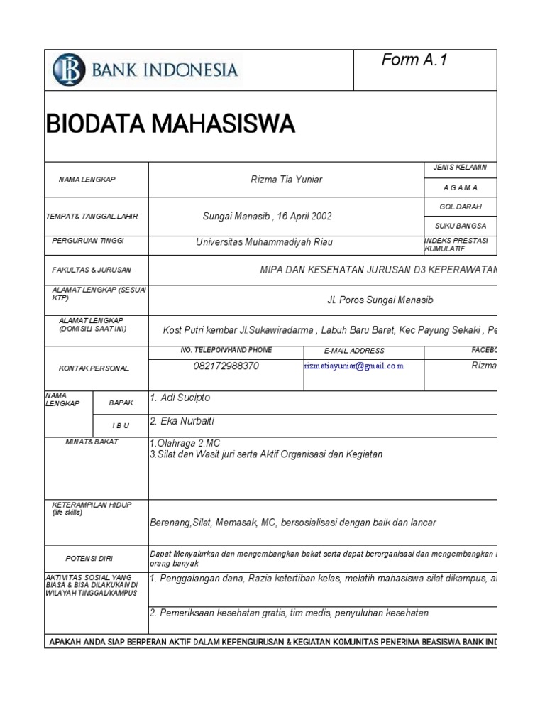 1 RizmaTiaYuniar Form-A1-dikonversi | PDF | Kesehatan Holistik