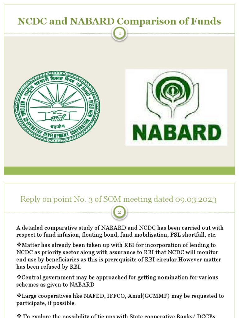 NABARD vs NCDC Fund Infusion Analysis | PDF