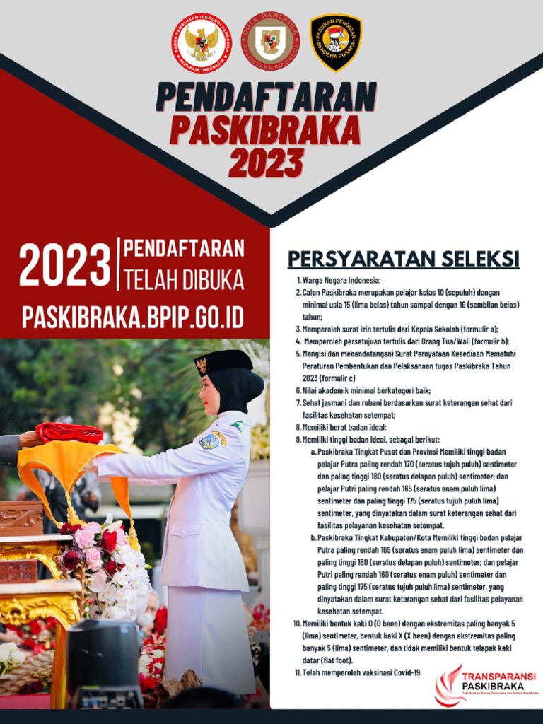 Pengumuman Rekrutmen Seleksi Paskibraka 2023 PDF | PDF