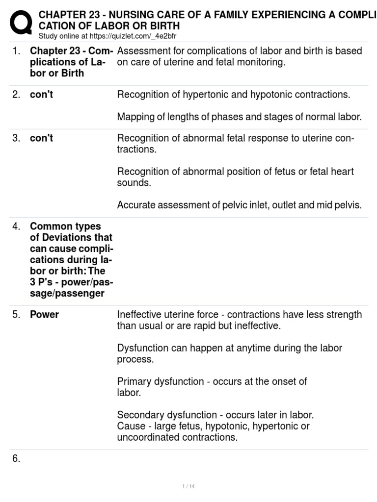 CH 23 Merged | PDF | Childbirth | Fetus