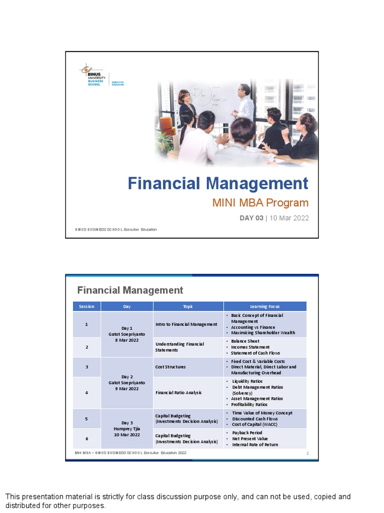 Executive Finance Class Guide | PDF | Discounted Cash Flow | Capital ...