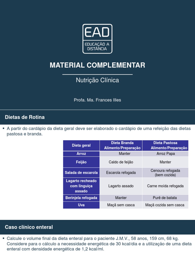 Material Complementar PDF | PDF | Caldo | Colesterol