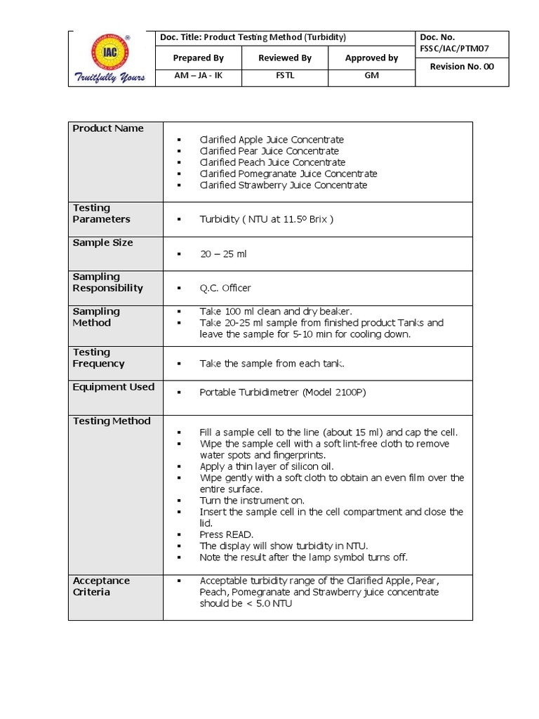 FSSC Iac PTM-07 | PDF