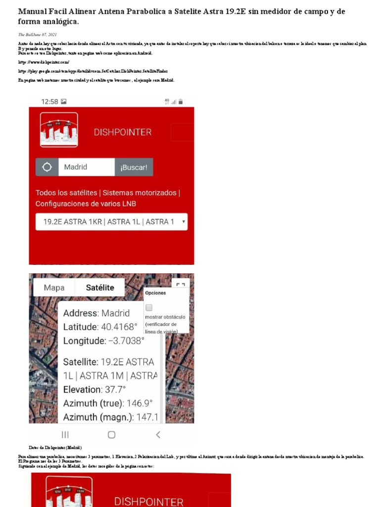 Alinea tu antena al Astra 19.2E sin medidor | PDF | Telecomunicaciones | Tecnología de ...