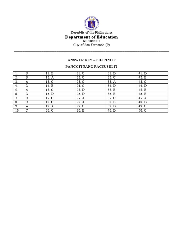 Filipino 7 - Key Mya | PDF