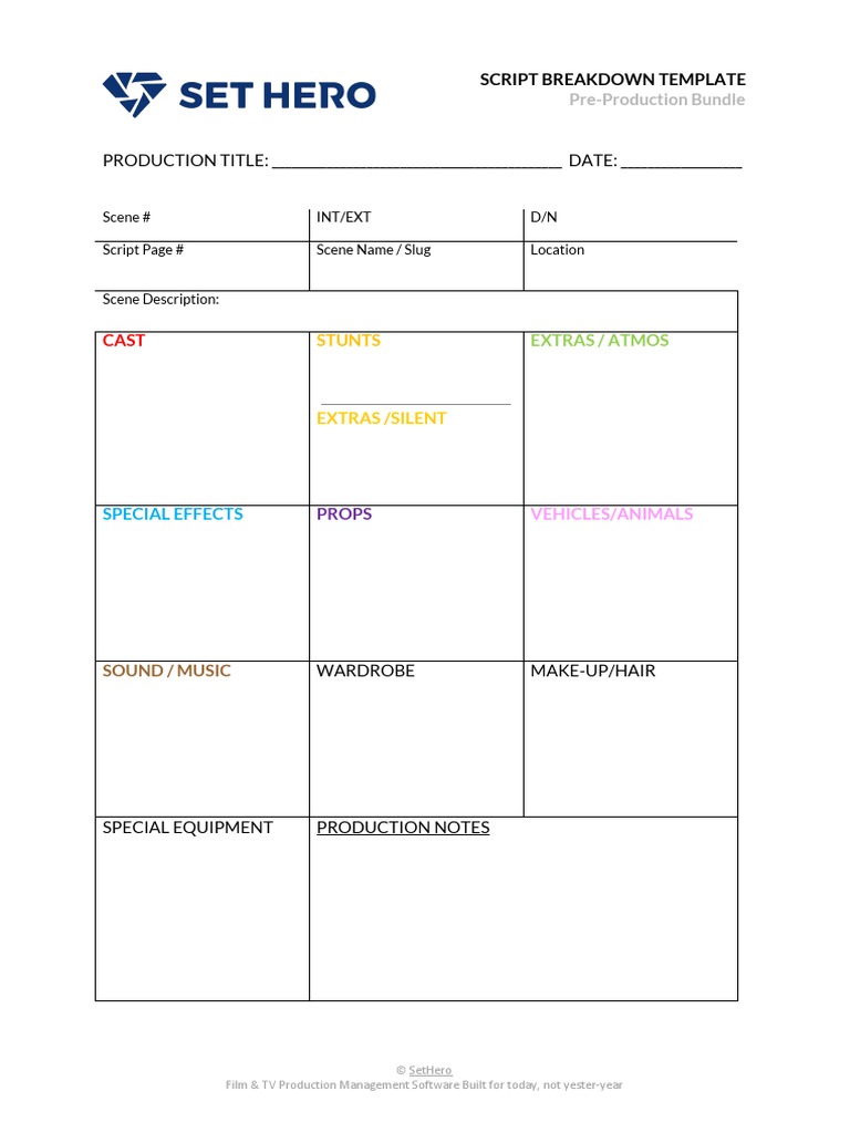 P3 Script Breakdown Template | PDF