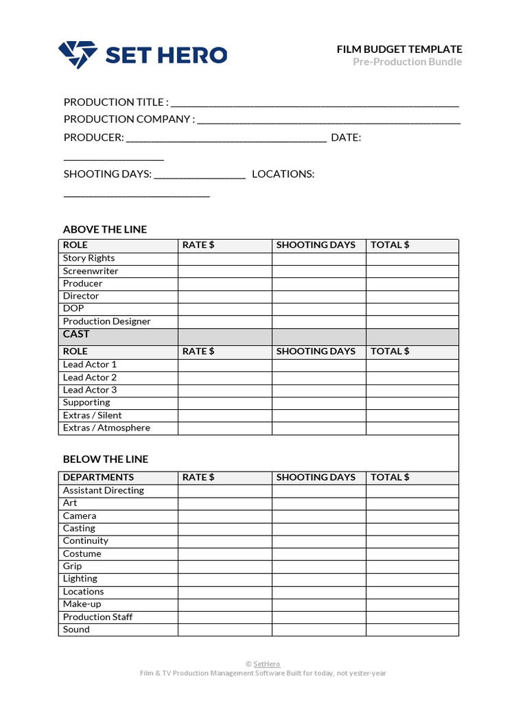 P4 Film Budget Template | PDF