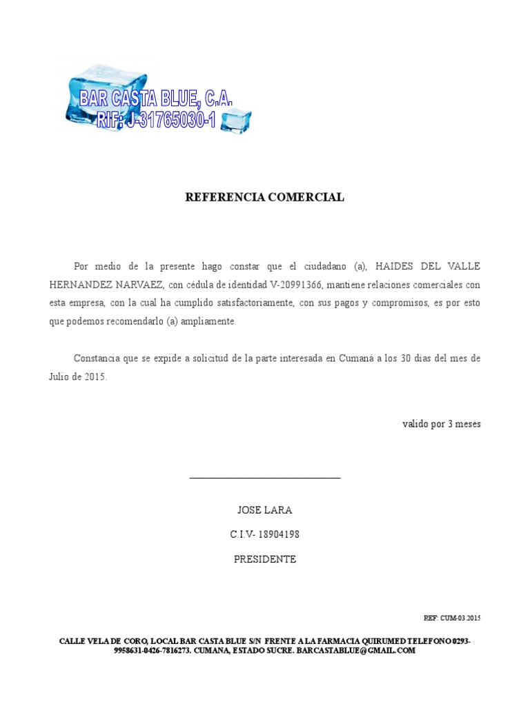 Referencia Comercial | PDF