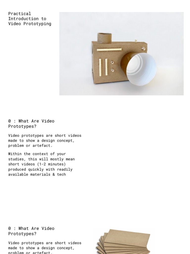 Video Prototyping: A Practical Guide | PDF | Prototype | Design