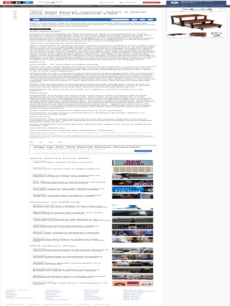 'The Wall Street Journal' Takes A Deep Dive Into The Facebook Files ...