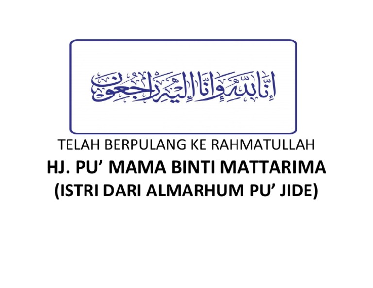 Telah Berpulang Ke Rahmatullah | PDF