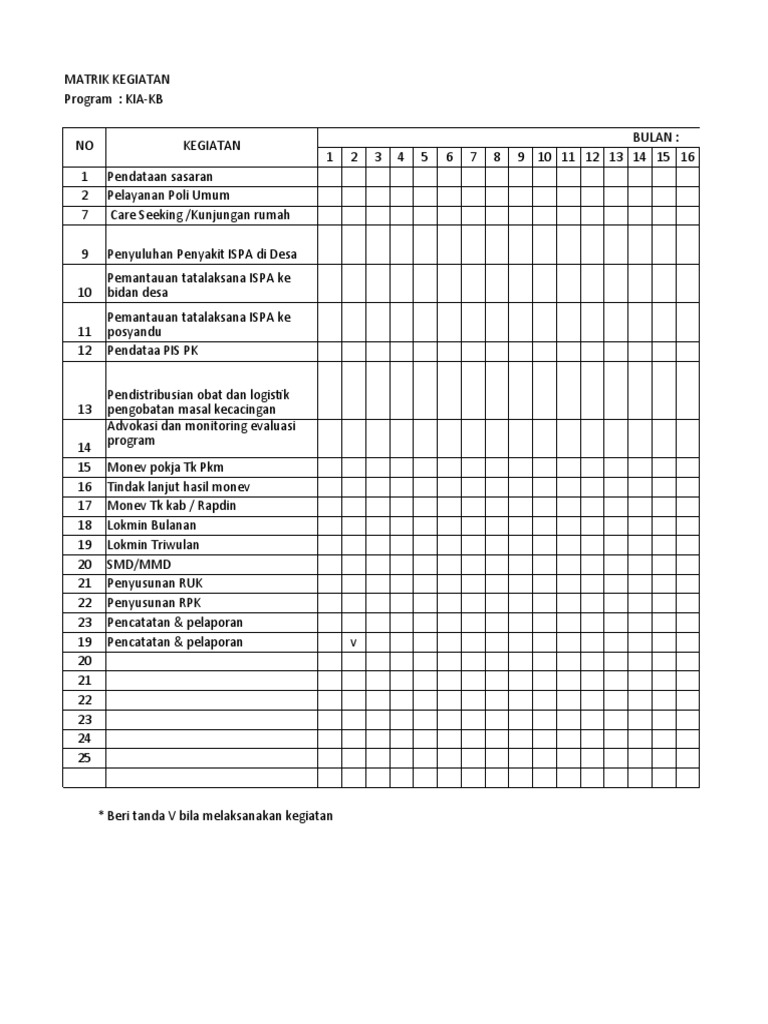 Matrik Kegiatan | PDF
