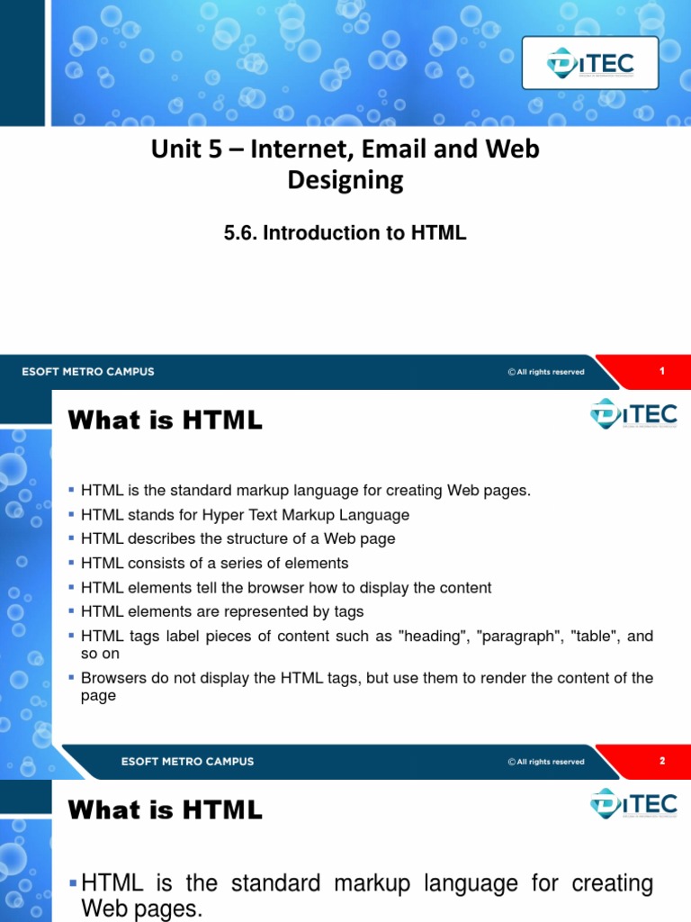 934-1586283022822-Unit 5.6 IntroductiontoHTML PDF | PDF | Html | Html Element